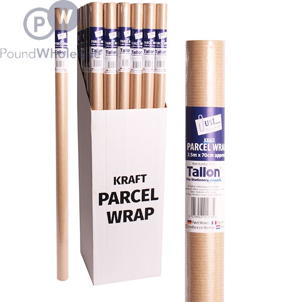 Wholesale Just Stationery Kraft Parcel Wrap 2.5m X 70cm | Pound Wholesale