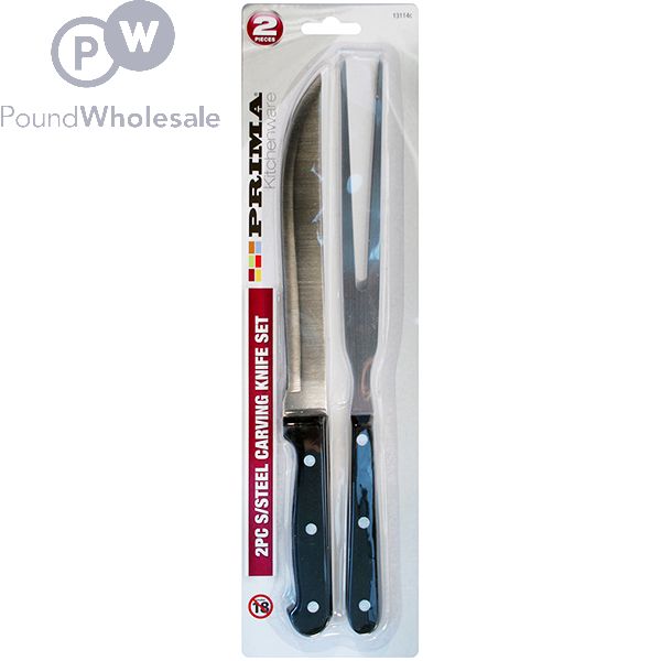 Wholesale Prima Stainless Steel Carving Knife Set 2pc | Pound Wholesale