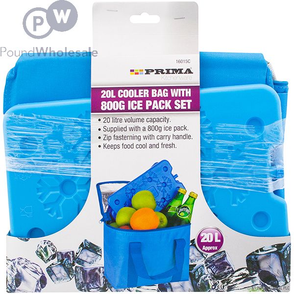 Wholesale Prima 20l Cooler Bag With 800g Ice Pack Set | Pound Wholesale