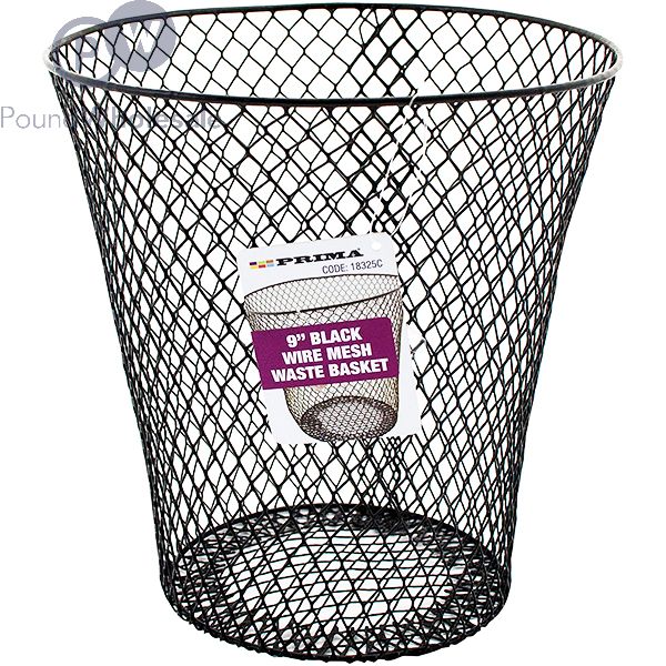 Wholesale Prima Black Wire Mesh Waste Basket 9" | Pound Wholesale