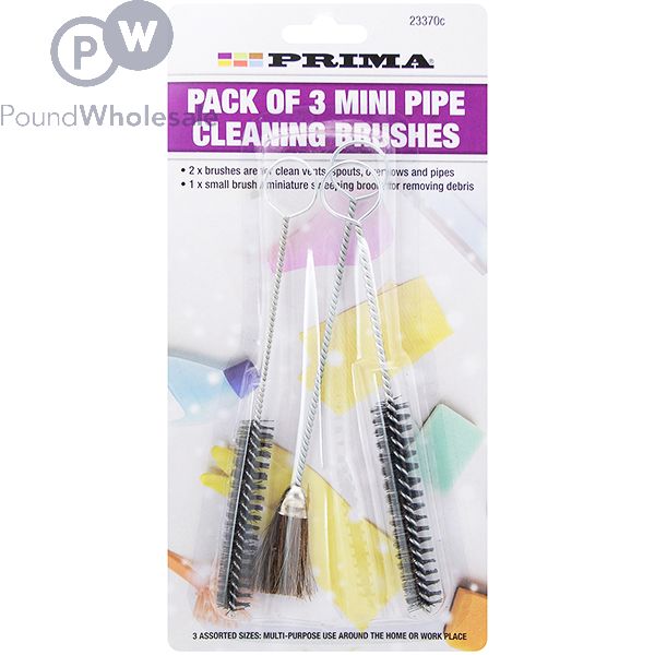 Wholesale Prima Mini Pipe Cleaning Brushes Set 3pc | Pound Wholesale