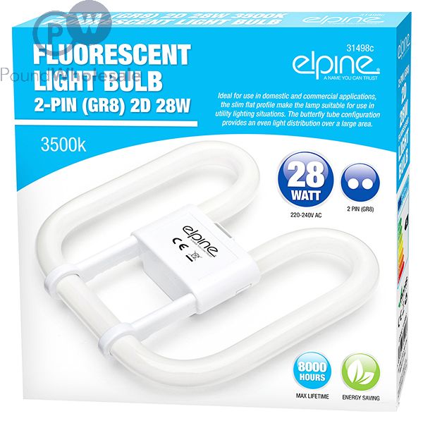 Wholesale Elpine 2-pin 2d 28w Fluorescent Light Bulb | Pound Wholesale