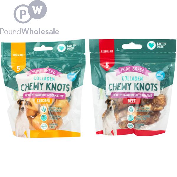 Wholesale Pure Breed Collagen Chewy Knots Dog Treats 5 Pack Assorted ...