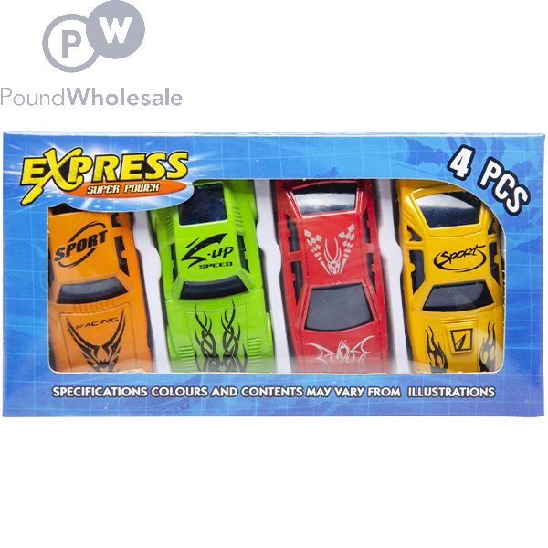 Wholesale Express Super Power Assorted Sports Cars Toys 4 Pack | Pound ...