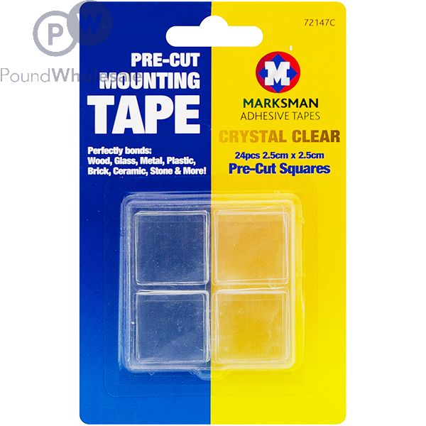 Wholesale Marksman Pre-cut Crystal Clear Mounting Tape Squares 2.5cm ...