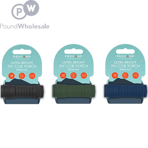 Wholesale Procamp 3w Cob Ultra Bright Torch Assorted Colours | Pound ...