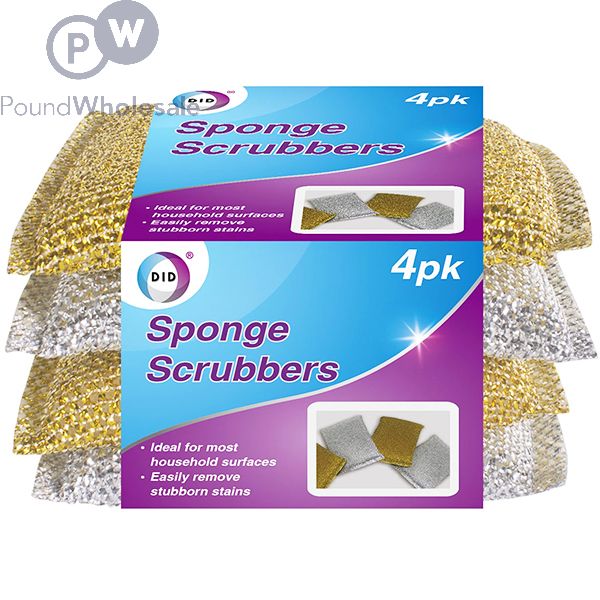 Wholesale Did Gold & Silver Sponge Scrubbers 4 Pack | Pound Wholesale