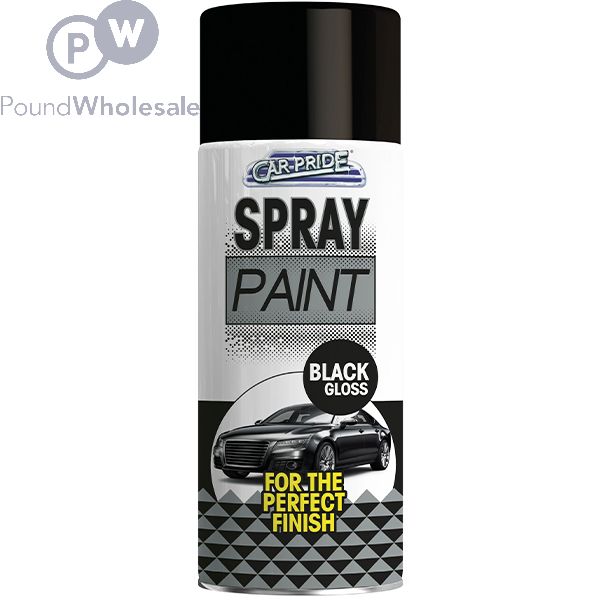 Wholesale Car Pride Black Gloss Spray Paint 400ml | Pound Wholesale