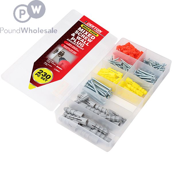 Wholesale Dekton Mixed Screw & Wall Plug Assortment Mega Pack 230pc ...
