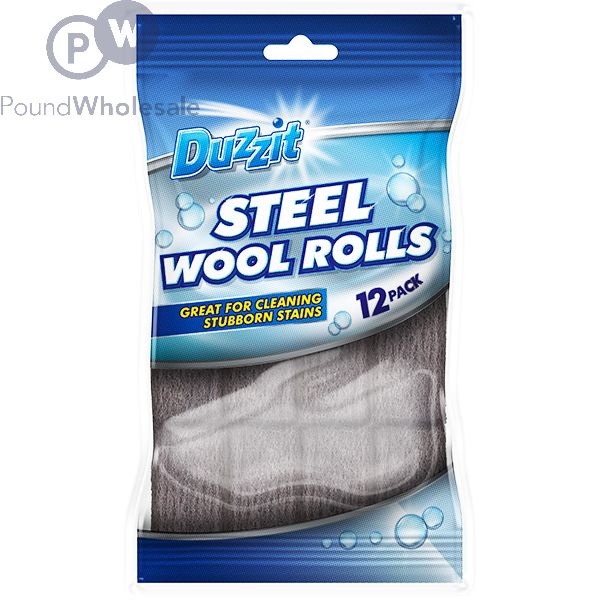 Wholesale Duzzit Steel Wool Rolls 12 Pack | Pound Wholesale