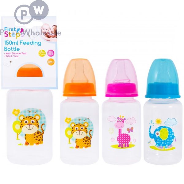First Steps Animal Feeding Bottle 150ml 3 Assorted