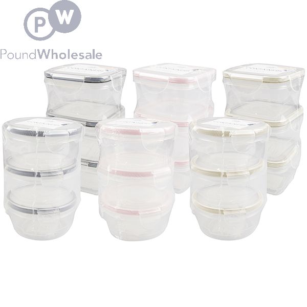 Wholesale Cooke & Miller Mini Clip Plastic Lock Containers 3 Pack 200ml ...
