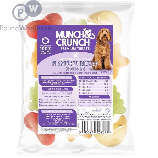 Wholesale Munch & Crunch Assorted Flavoured Dog Bikkies 300g | Pound ...