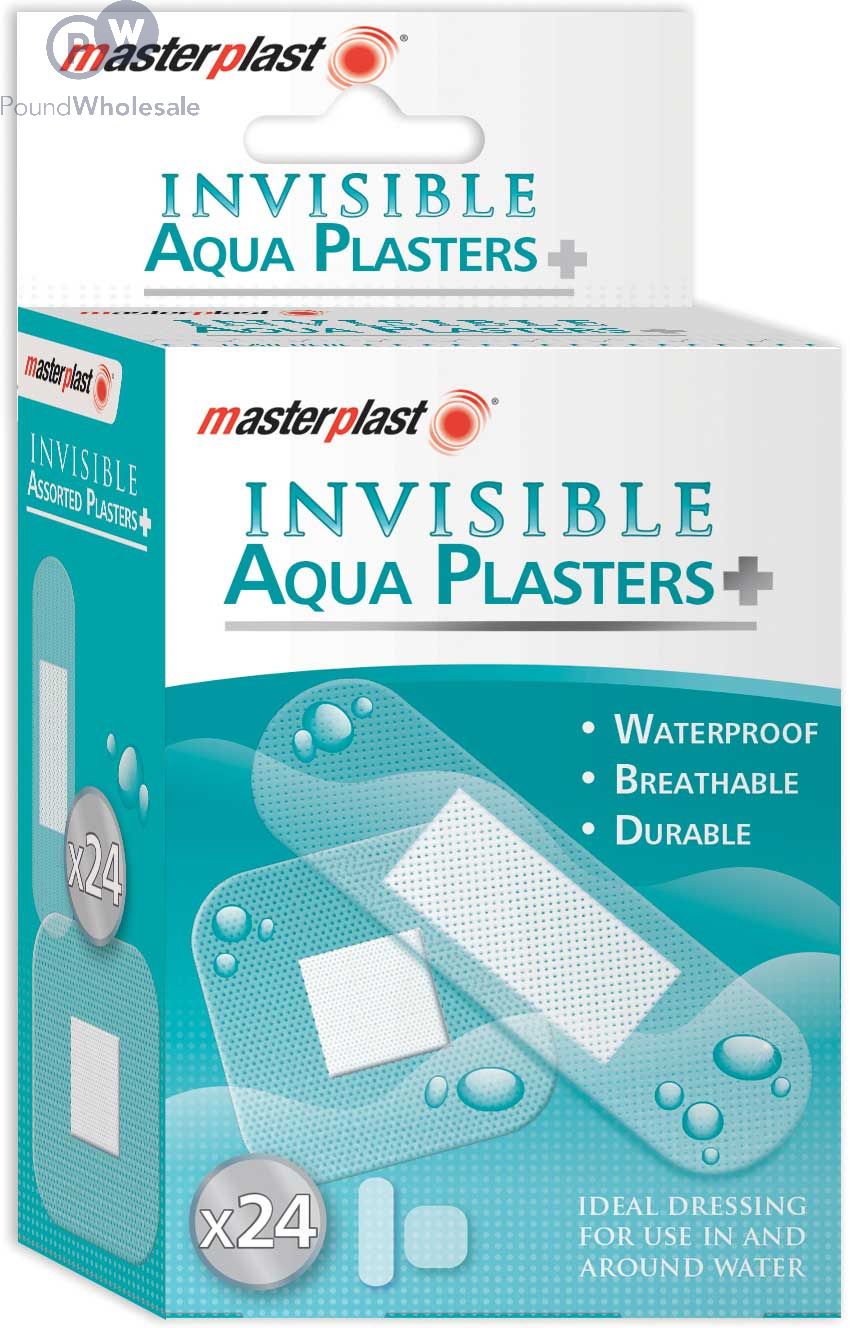 Wholesale Masterplast Invisible Aqua Plasters Assorted 24 Pack | Pound ...