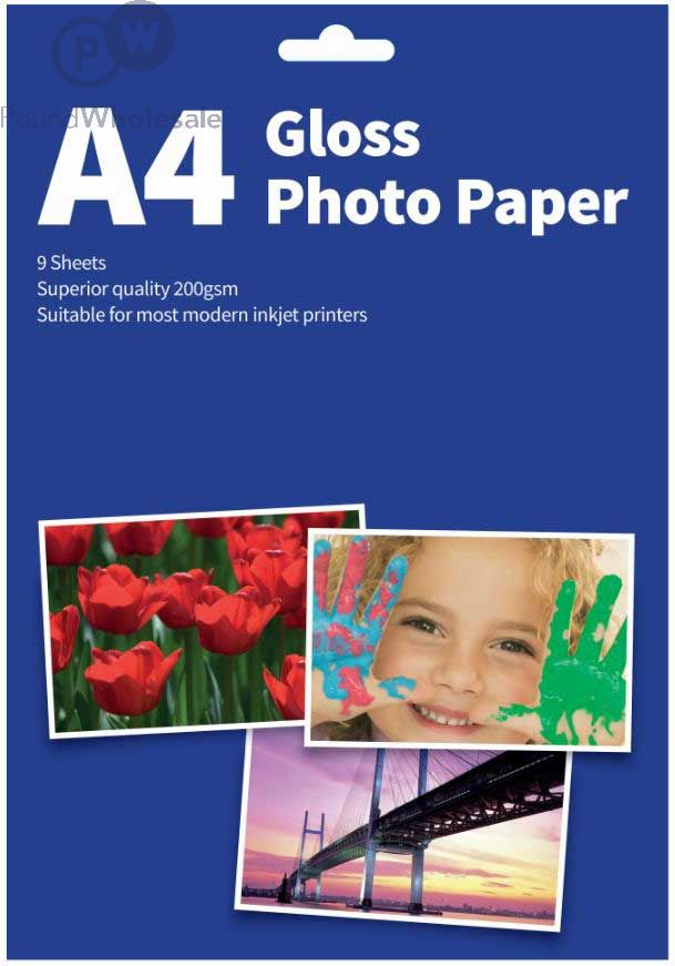 Wholesale A4 Gloss Finish Photo Paper 8 Sheets | Pound Wholesale