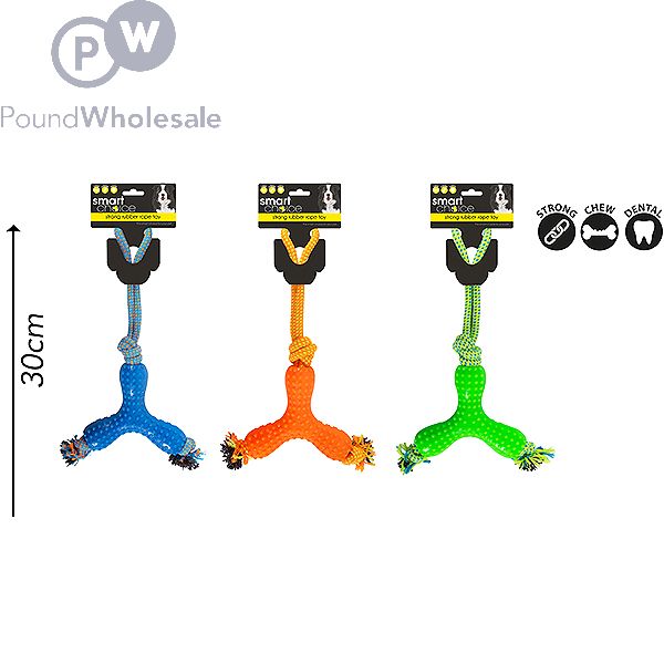 Wholesale Smart Choice Rubber & Rope Pull Dog Toy Assorted Colours ...