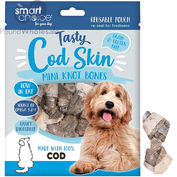 Wholesale Smart Choice Cod Skin Mini Knot Bones Dog Treats 95g 7 Pack ...