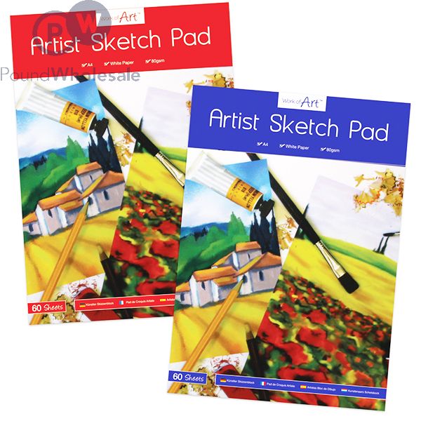 Wholesale Work Of Art A4 60 Sheet Artist Sketch Pad Assorted | Pound ...