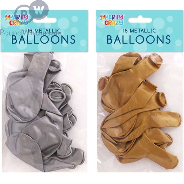 Wholesale Party Crazy Metallic Round Balloons 15.9" 15 Pack Assorted ...