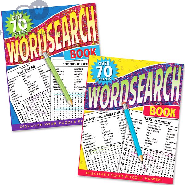 Wholesale 70 Puzzle 80gsm Word Search Book Assorted | Pound Wholesale