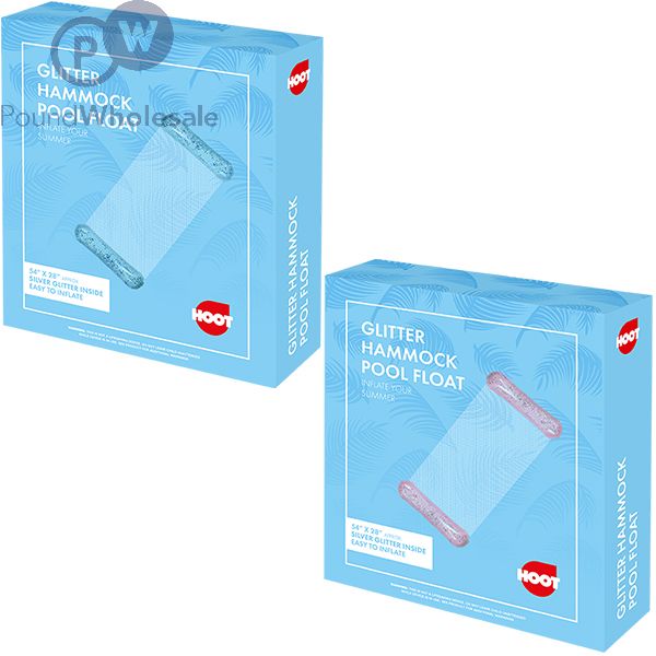 Wholesale Hoot Inflatable Glitter Hammock Pool Float 137cm X 70cm Assorted Colours | Pound Wholesale