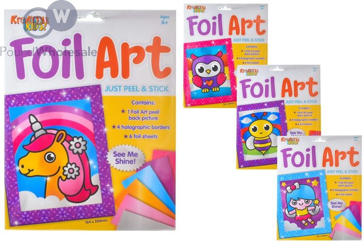 Wholesale Foil Art Play 4 Assorted Designs | Pound Wholesale