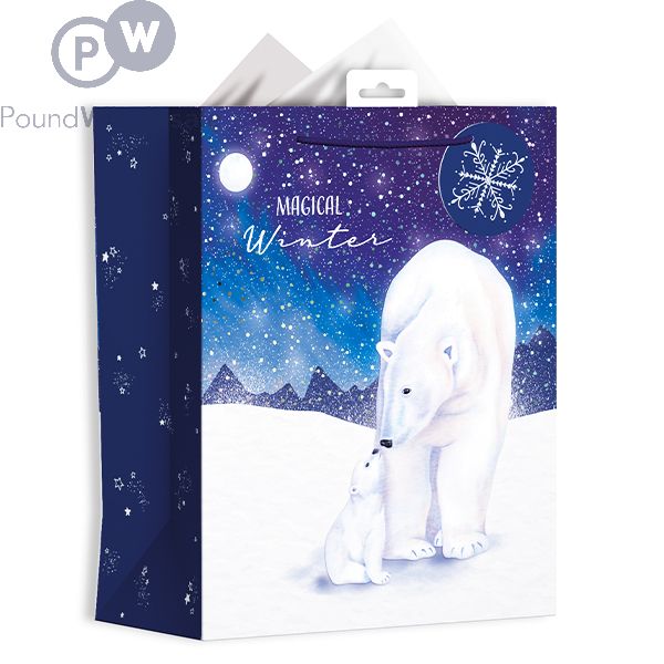 Wholesale Giftmaker Magical Winter Polar Bear Gift Bag Large | Pound ...