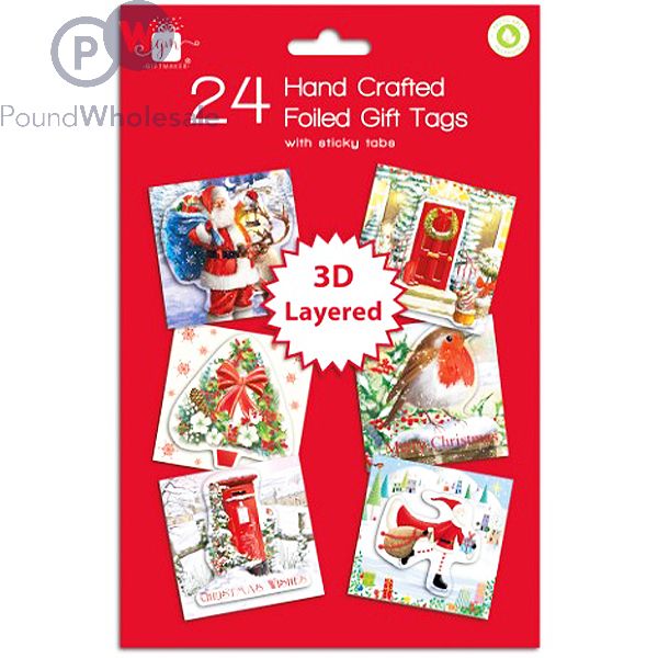 Wholesale Giftmaker Hand-crafted 3d Layered Foiled Christmas Gift Tags ...