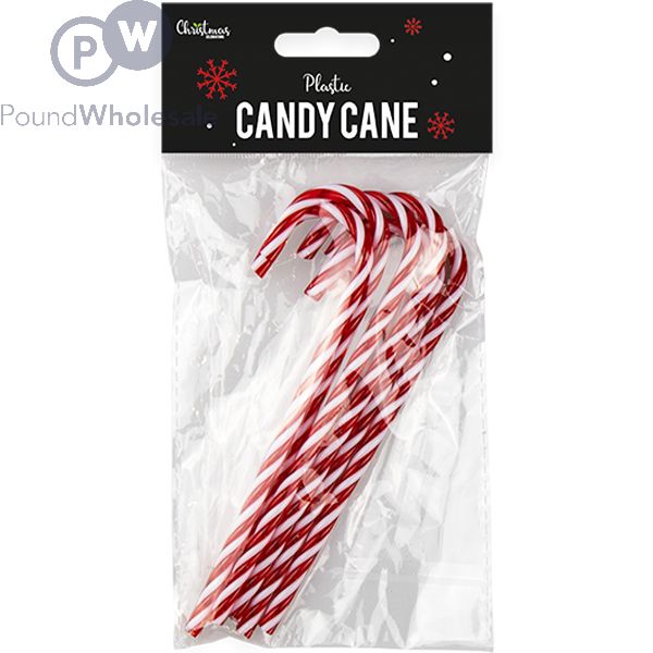 Wholesale Christmas Plastic Candy Cane Decorations 15cm 6 Pack | Pound ...