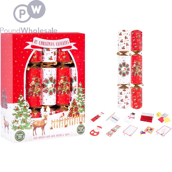 Wholesale Christmas Family Red Crackers 12" 10 Pack | Pound Wholesale