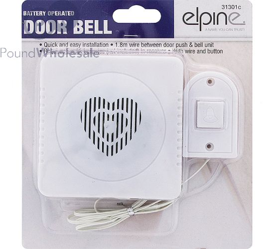 Wholesale Elpine Battery Operated 1.8m Wired Door Bell | Pound Wholesale
