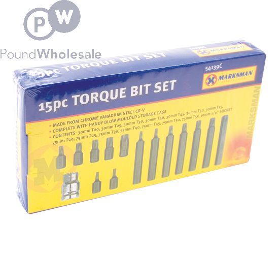 Wholesale 15pc Torque Bit Set | Pound Wholesale