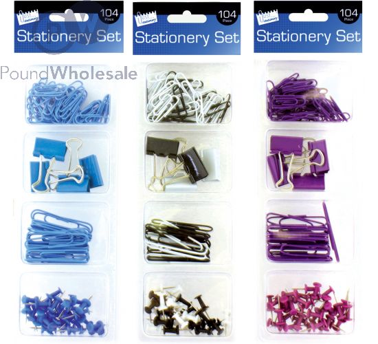 Wholesale Just Stationery Mixed Clips & Pins Stationery Set 104pc ...