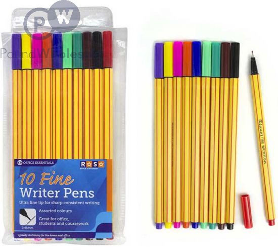 Wholesale Fine Writer Pens Assorted Colours 10 Pack | Pound Wholesale