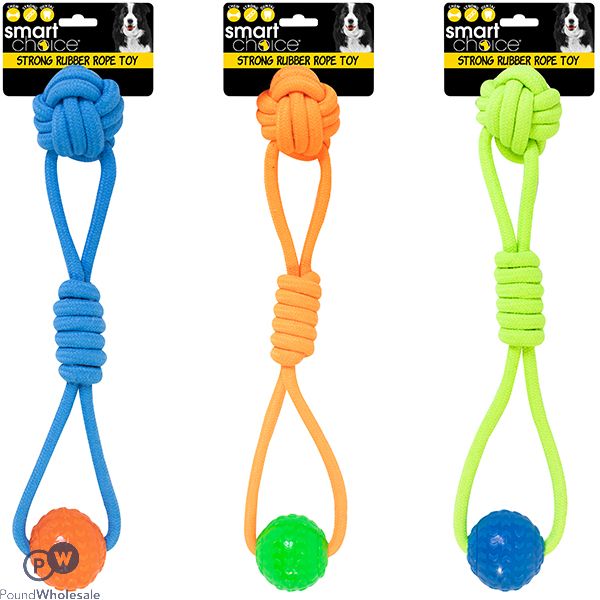 Wholesale Smart Choice Ribbed Rubber Rope Dog Tug Toy 49cm Assorted ...