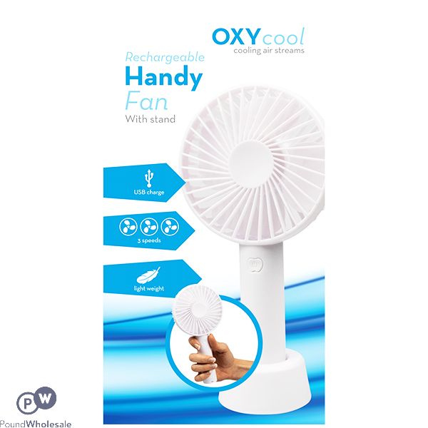 Wholesale Oxycool Handheld Mini Fan Cdu Assorted Colours | Pound Wholesale