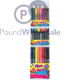Wholesale Artbox Assorted Colour Pen, Pencil & Crayon Colouring Set 24 ...