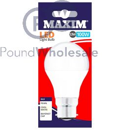 Wholesale Maxim Led Light Bulb 13w=100w Gls Pearl Cool White Bayonet ...