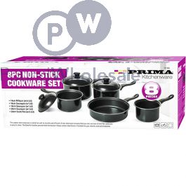 Wholesale Prima Non-stick Black Carbon Steel Cookware Set 8pc | Pound ...