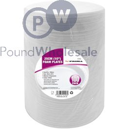 Wholesale Prima Foam White Disposable Plates 25cm 100 Pack | Pound ...
