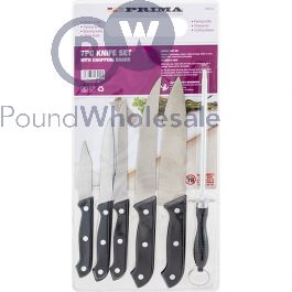 Wholesale Prima 7pc Knife Set With Chopping Board & Sharpener | Pound ...