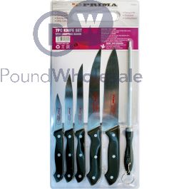 Wholesale Prima 7pc Knife Set With Chopping Board | Pound Wholesale
