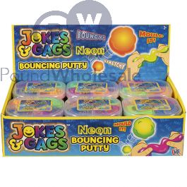 Wholesale Jokes & Gags Mixed Colour Neon Bouncing Putty Cdu | Pound ...