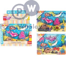 Wholesale Wood Works Chunky Underwater Sea-life Wooden Puzzle Cdu ...