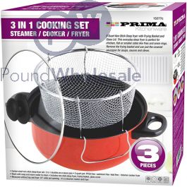 Wholesale Prima 3-in-1 Steamer/cooker/fryer Cooking Set 3pc | Pound ...