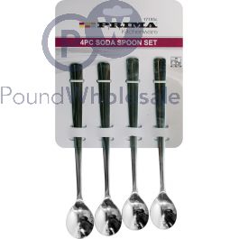 Wholesale Prima Soda Spoon Set 4 Piece | Pound Wholesale