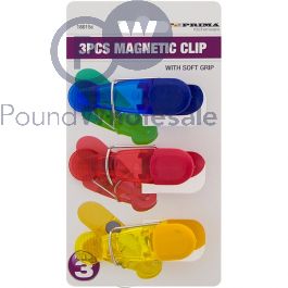 Wholesale Prima Magnetic Clip Assorted Colours 3pc | Pound Wholesale
