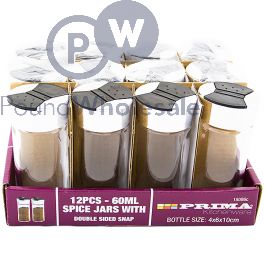 Wholesale Prima Spice Jars With Double Sided Snap 60ml 12pc | Pound ...