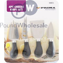 Wholesale Prima Stainless Steel Cheese Knife Set 4pc | Pound Wholesale