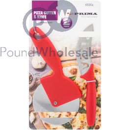 Wholesale Prima Stainless Steel Pizza Cutter & Knife Set 2pc | Pound ...
